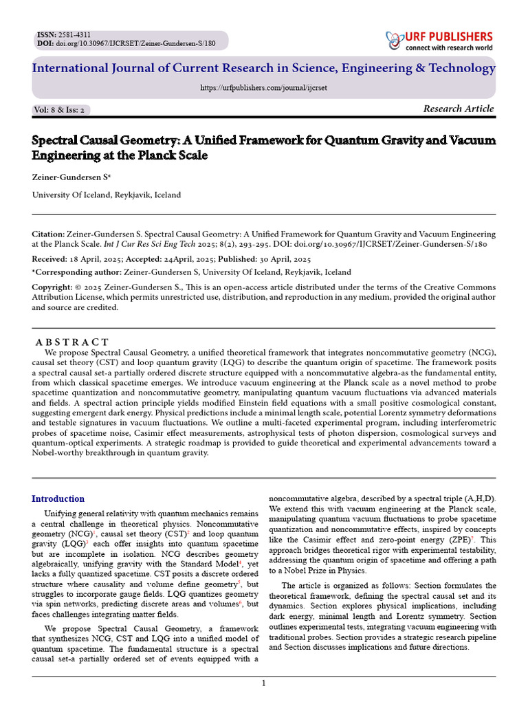 Spectral Causal Geometry: A Unified Framework For Quantum Gravity and ...
