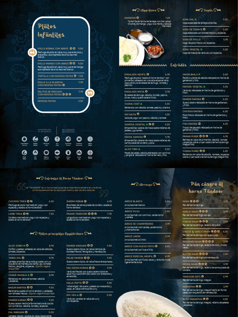Menu Espanol | PDF | Curry | ensalada