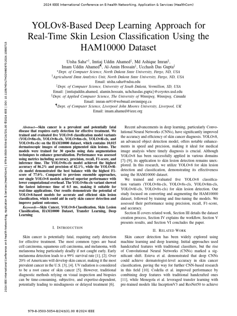 YOLOv8-Based Deep Learning Approach For Real-Time Skin Lesion ...