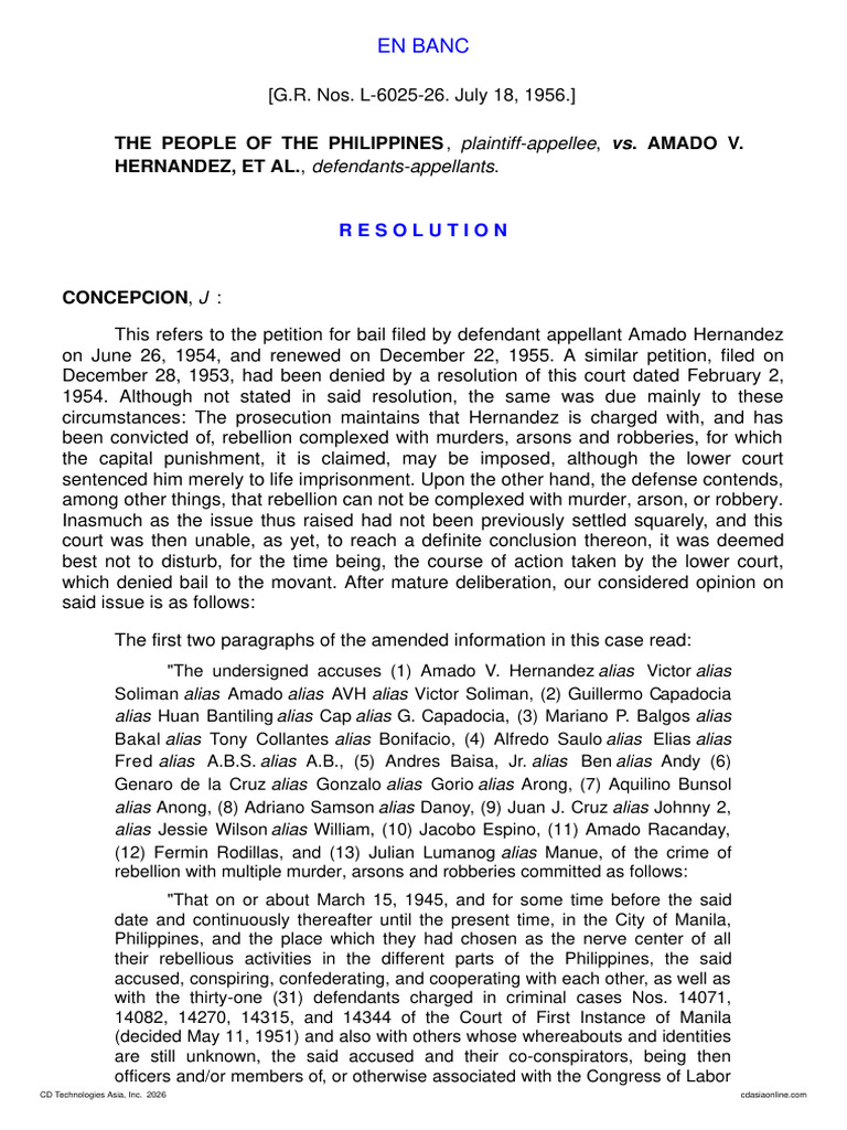 03-01 People v. Hernandez | PDF | Treason | Crime & Violence