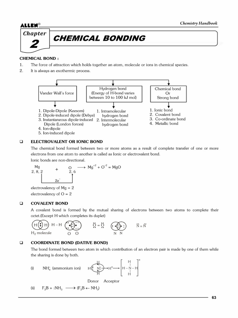 Chapter 2 Chemical Bonding | PDF