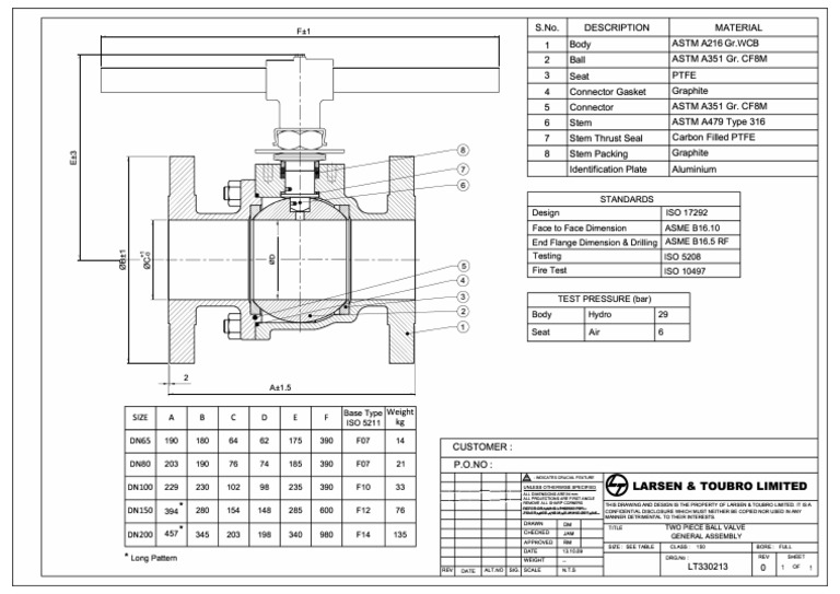 1st Line Item l&t Lt330213 Rev0 2p Fb Flgd Cl150 Ss | PDF | Mechanical ...