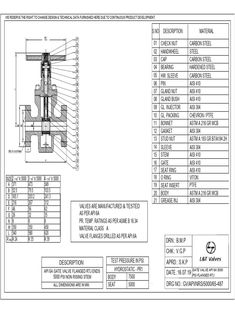 API 6a FLGD GTV 5000psi Valve Datasheet - PDF (Copy) | PDF | Valve ...