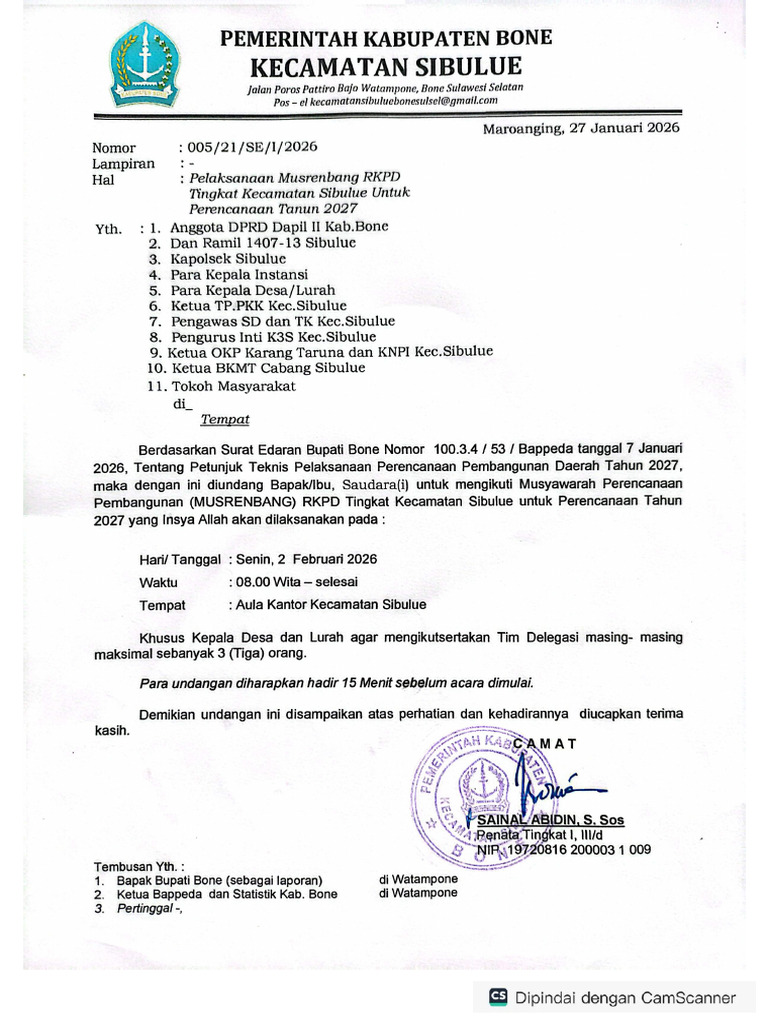 Undangan Musrenbang | PDF