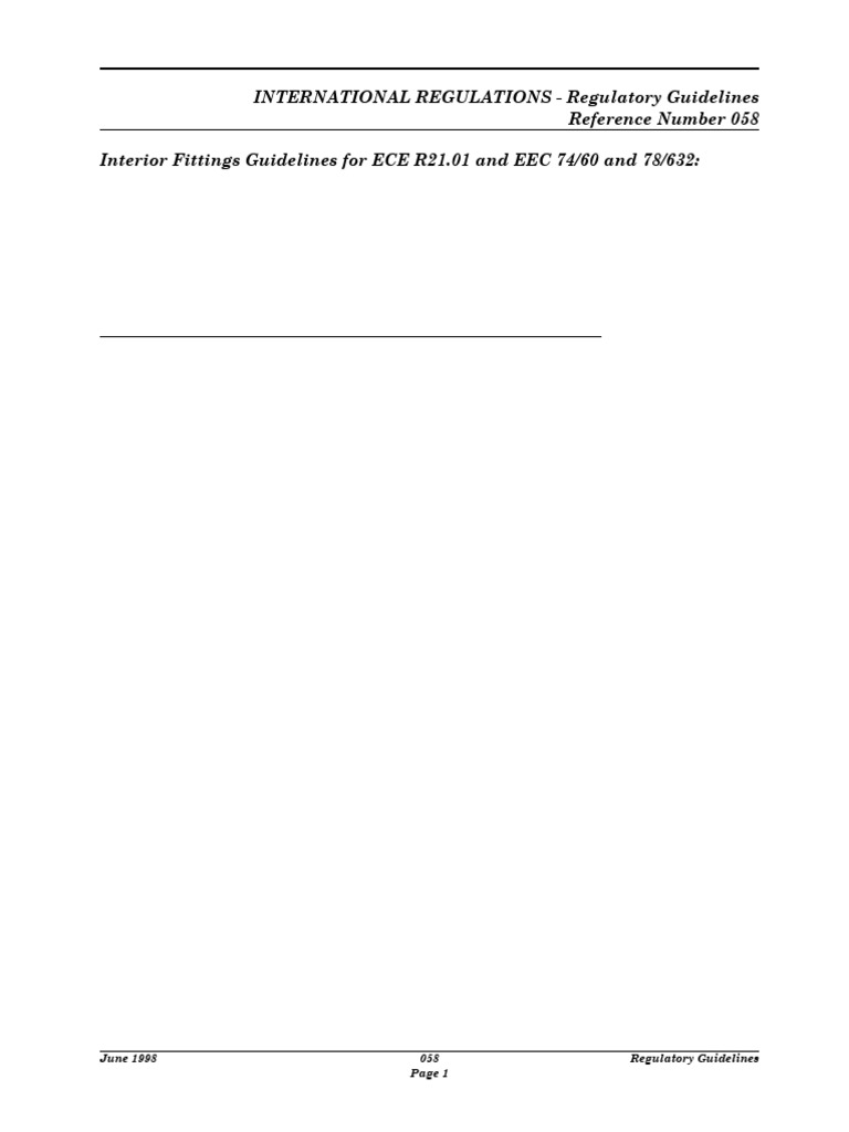 ECE - R21Interior Fittings Guidelines | PDF | Land Vehicles | Vehicles