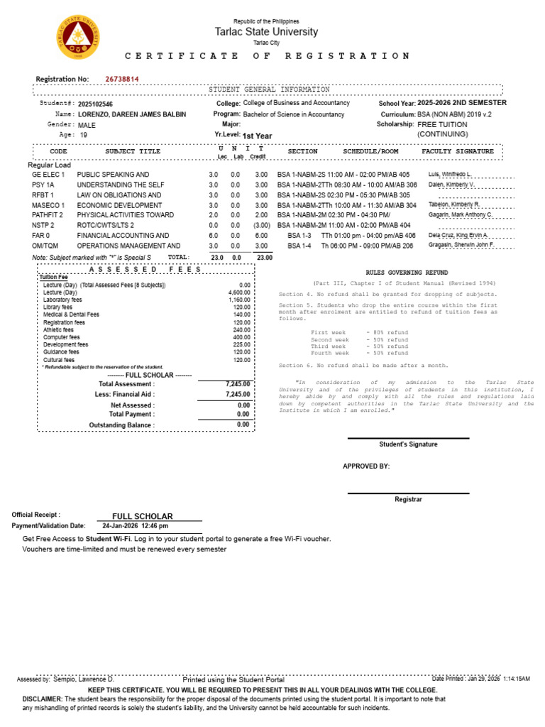 Certificate of Registration Ni Da (New) | PDF