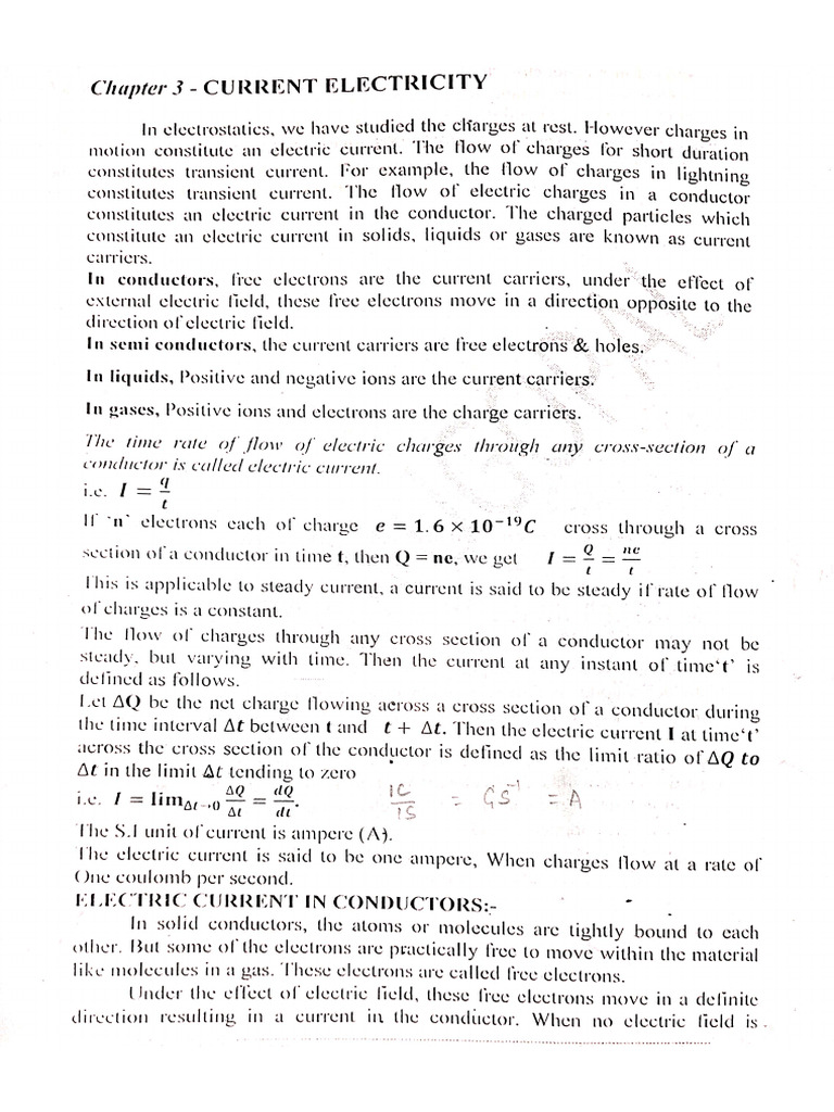 3.Current Electricity | PDF