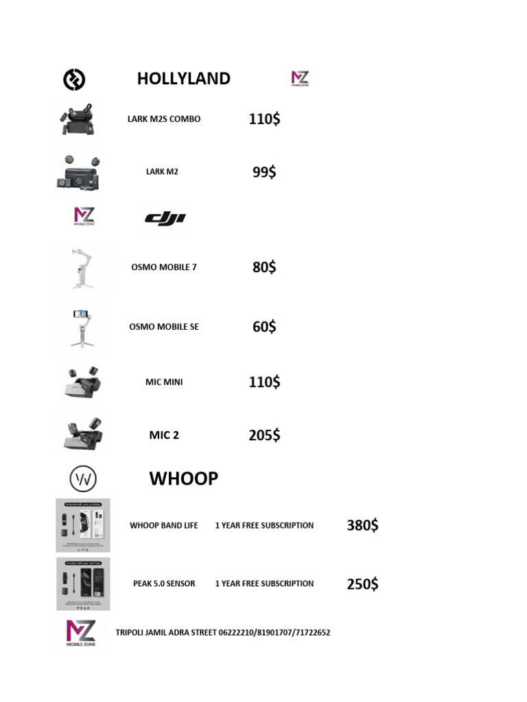 Mobile Zone Original Accessories Price List | PDF