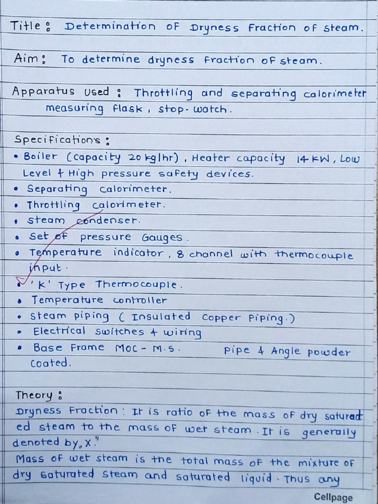 03. Dryness Fraction- Separating and Throttling Calorimeter | PDF