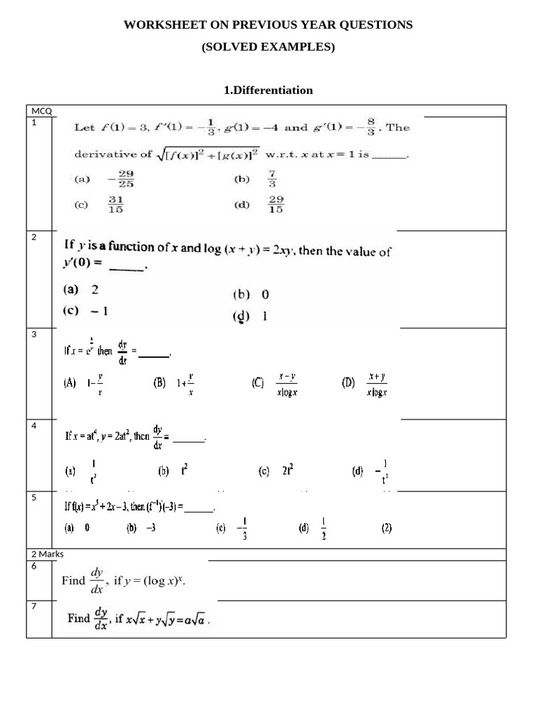 Worksheet On Part 2 (Solved Examples) | PDF | Variance | Probability ...
