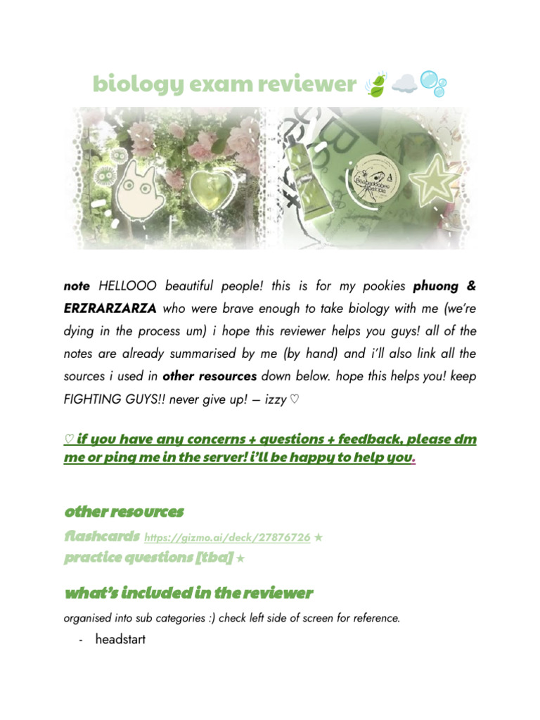 Unit 1 & 2 Biology Reviewer ? | PDF