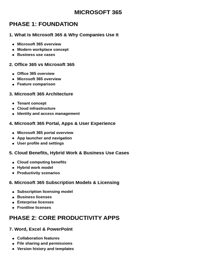 Microsoft 365 - Admin, Collaboration & Productivity | PDF | Microsoft ...