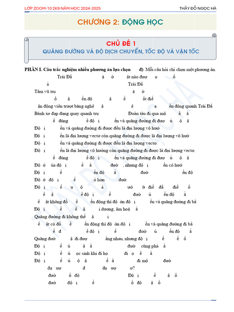 Btvn b02 Zoom-10 2k9 Thầy Đỗ Ngọc Hà | PDF