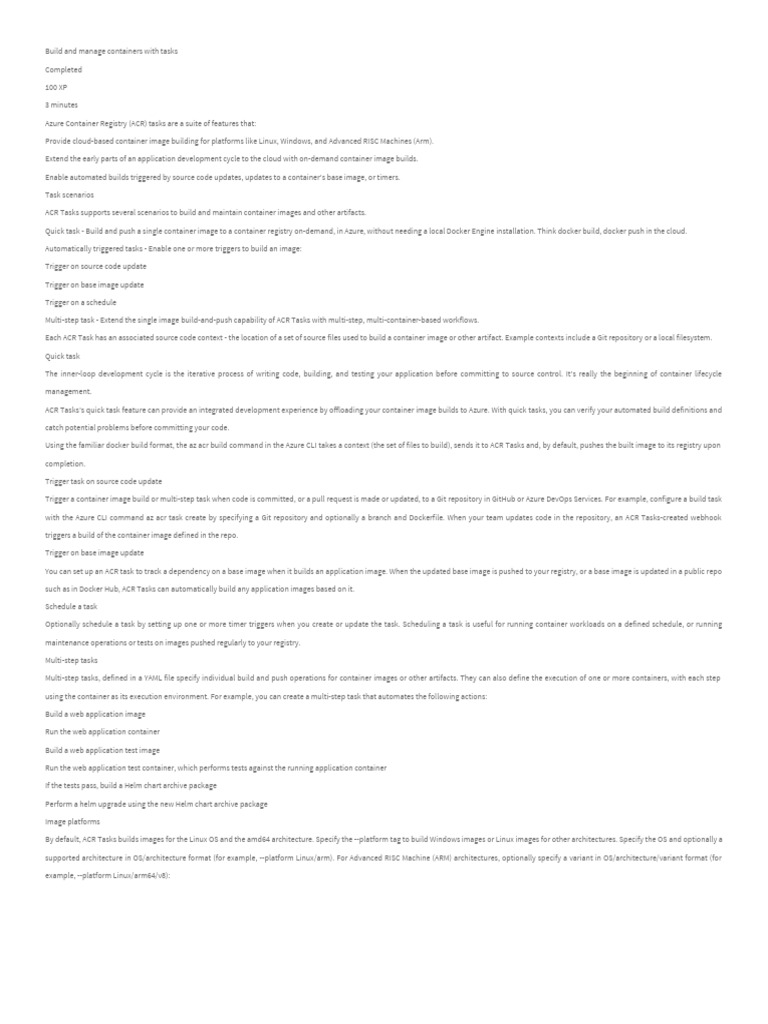 Build and Manage Containers With Tasks | PDF | Software Repository ...