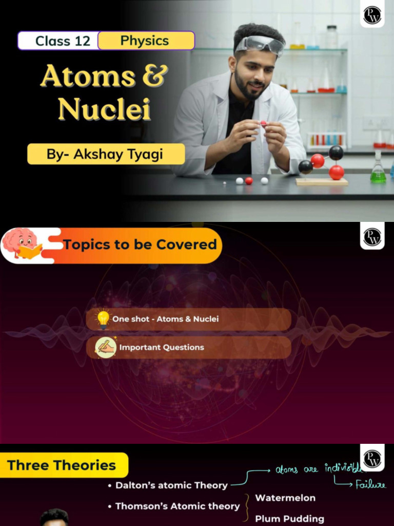 Atoms and Nuclei Class Notes | PDF