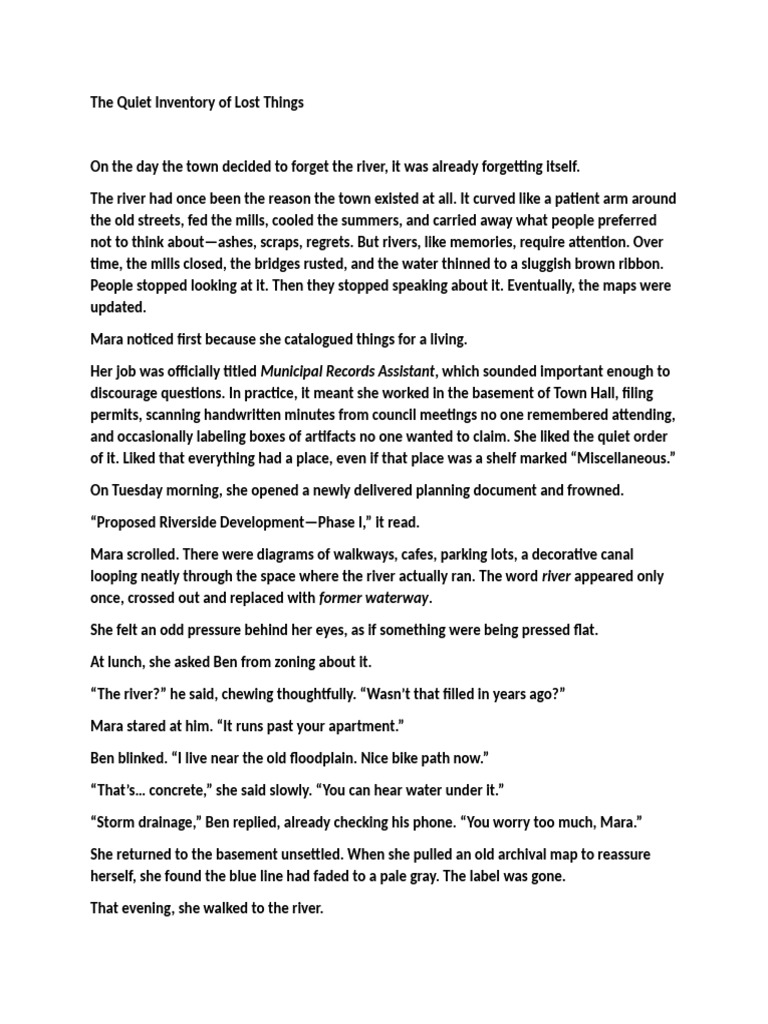 The Quiet Inventory of Lost Things | PDF