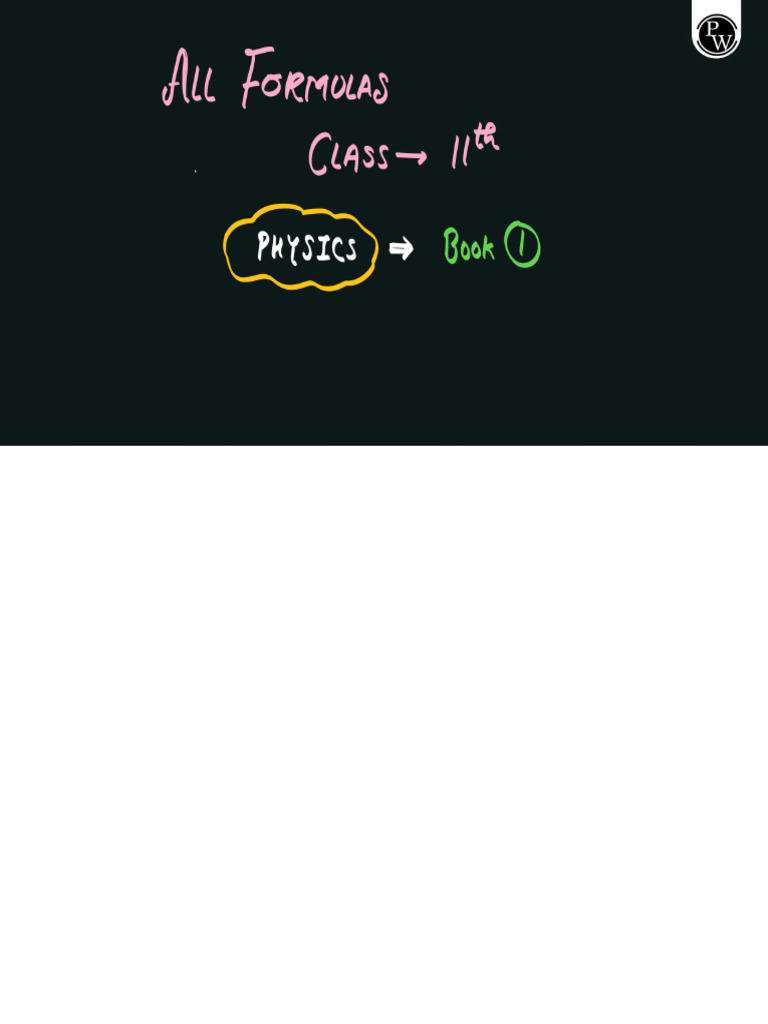 Physics all formula sheet class11 very effective | PDF
