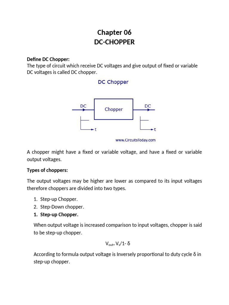Power Electronics III (Chapter 6) DC CHOPPER | PDF | Inductor ...