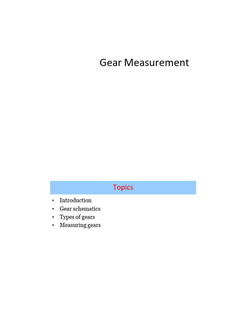 Chapter 5 Gear - Measurement | PDF | Gear | Motion (Physics)