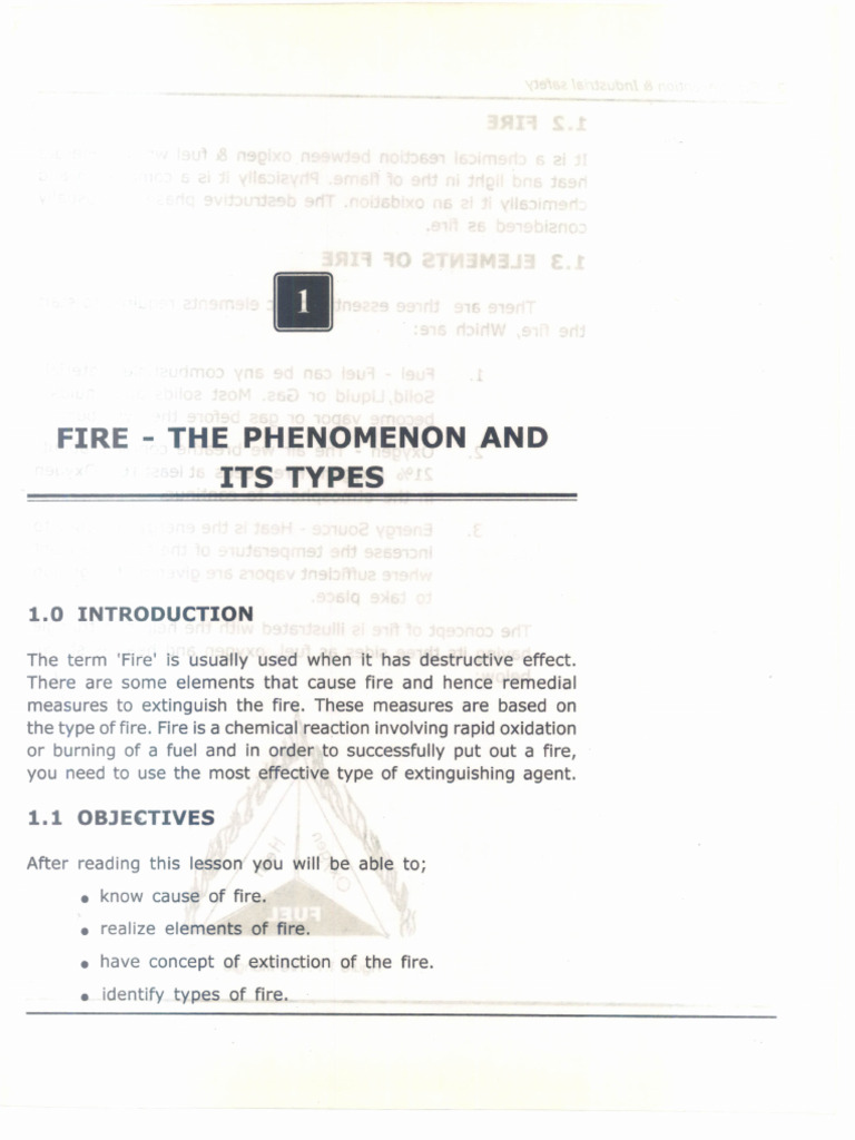Lesson 1 Fire - The Phenomenon and Its Types | PDF | Fires | Combustion