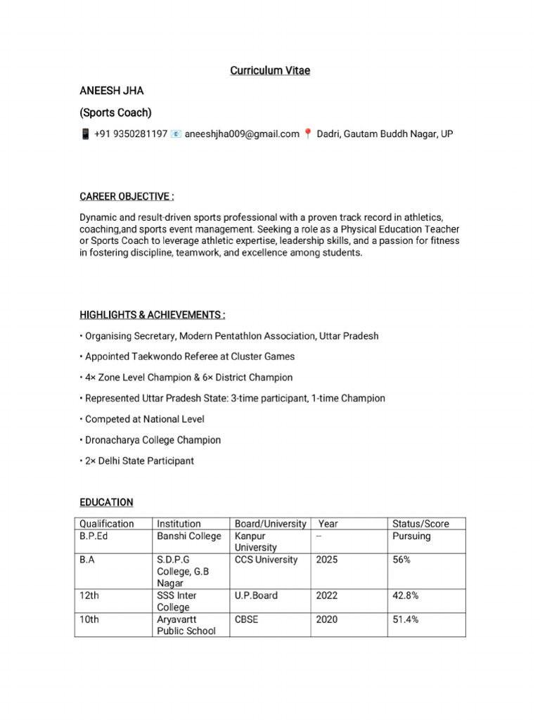 CV Aneesh | PDF
