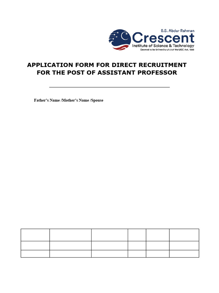 Application Form for AP | PDF | Doctor Of Philosophy | Postgraduate ...