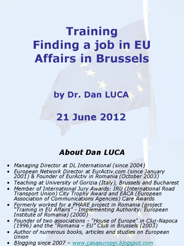 Presentation Dan Luca | PDF | Think Tank | European Union
