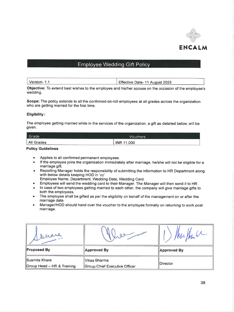 Employee Wedding and Newborn Policy | PDF