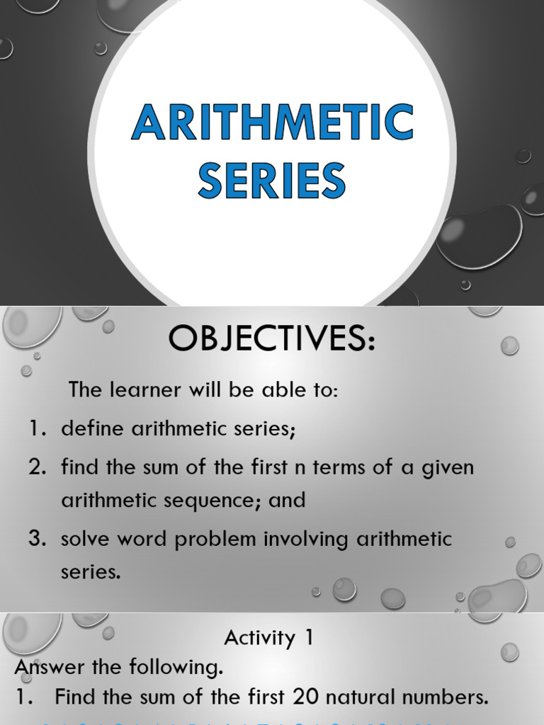 Arithmetic Series | PDF