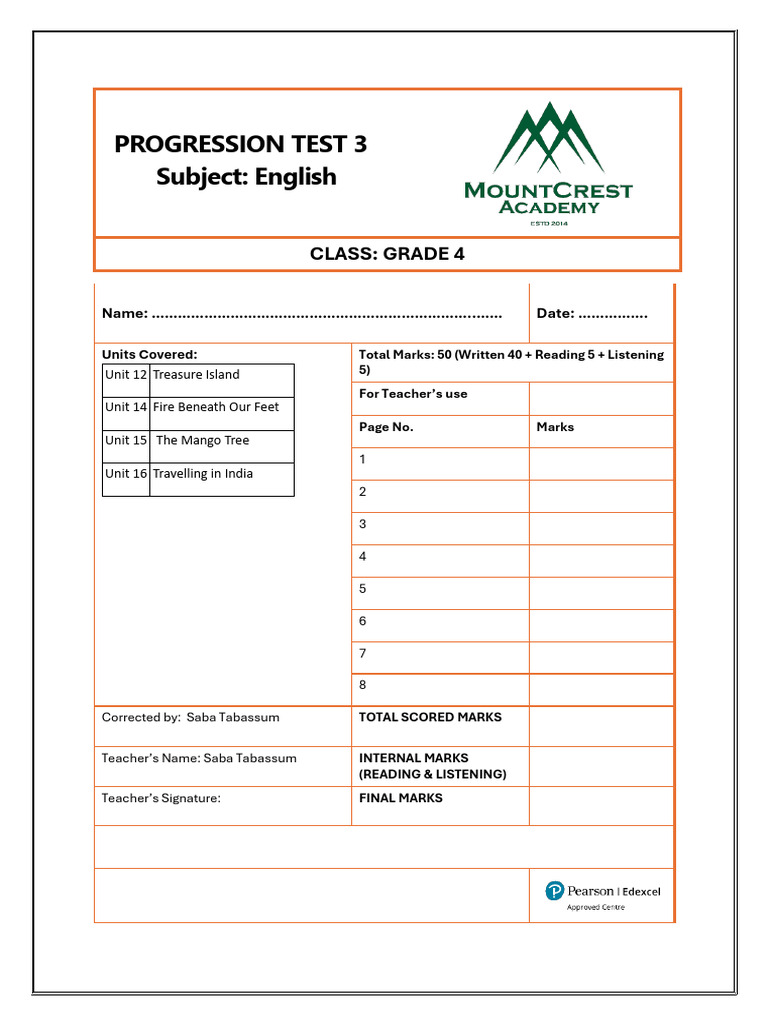 Grade 4 English PT3 Question Paper | PDF | Water | Language Mechanics