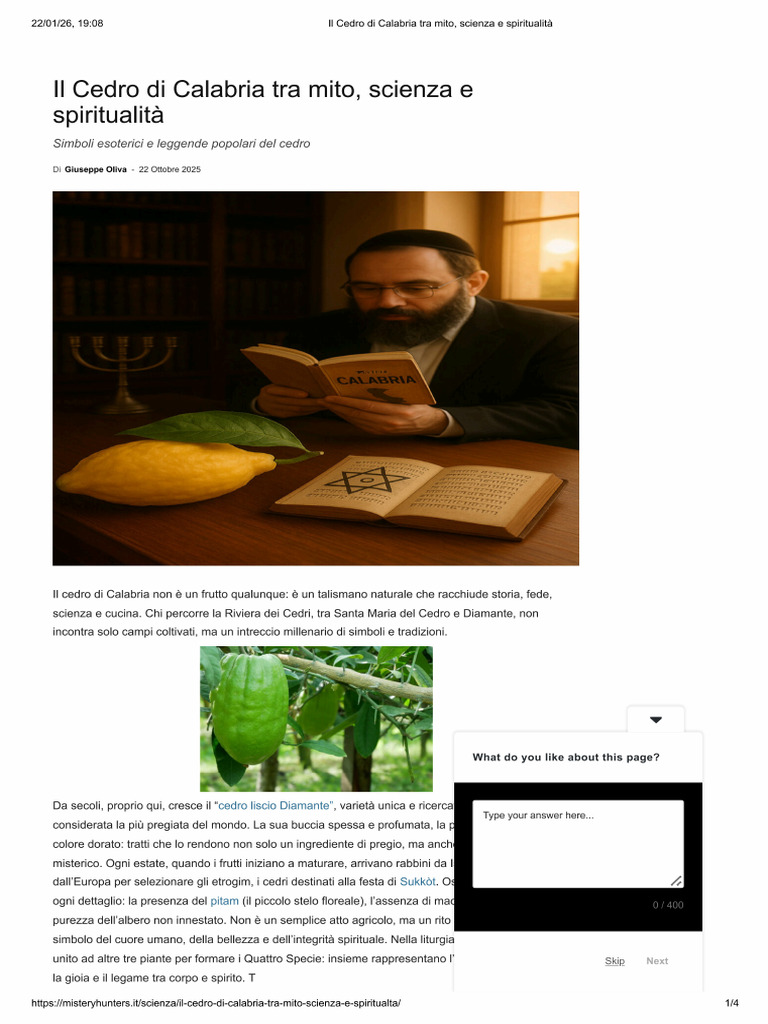 Mito Dell Cedro Diamante Di Calabria | PDF