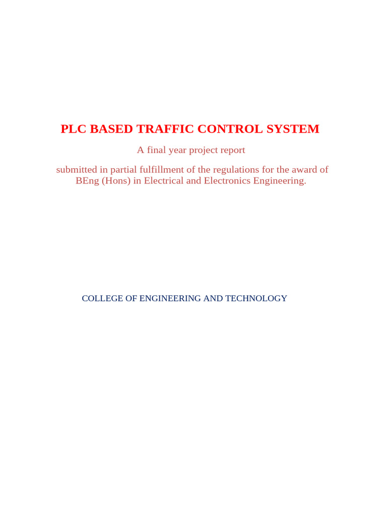 Traffic Report | PDF | Programmable Logic Controller | Read Only Memory