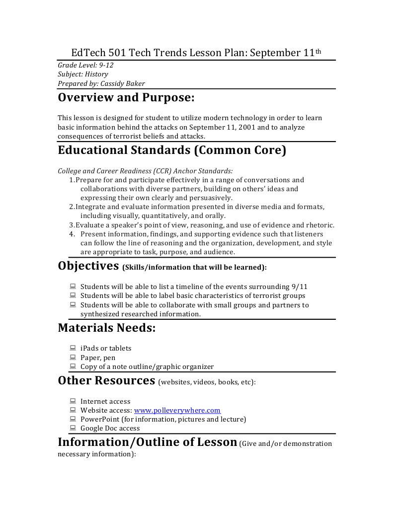 EdTech 501 Tech Trends Lesson Plans | PDF