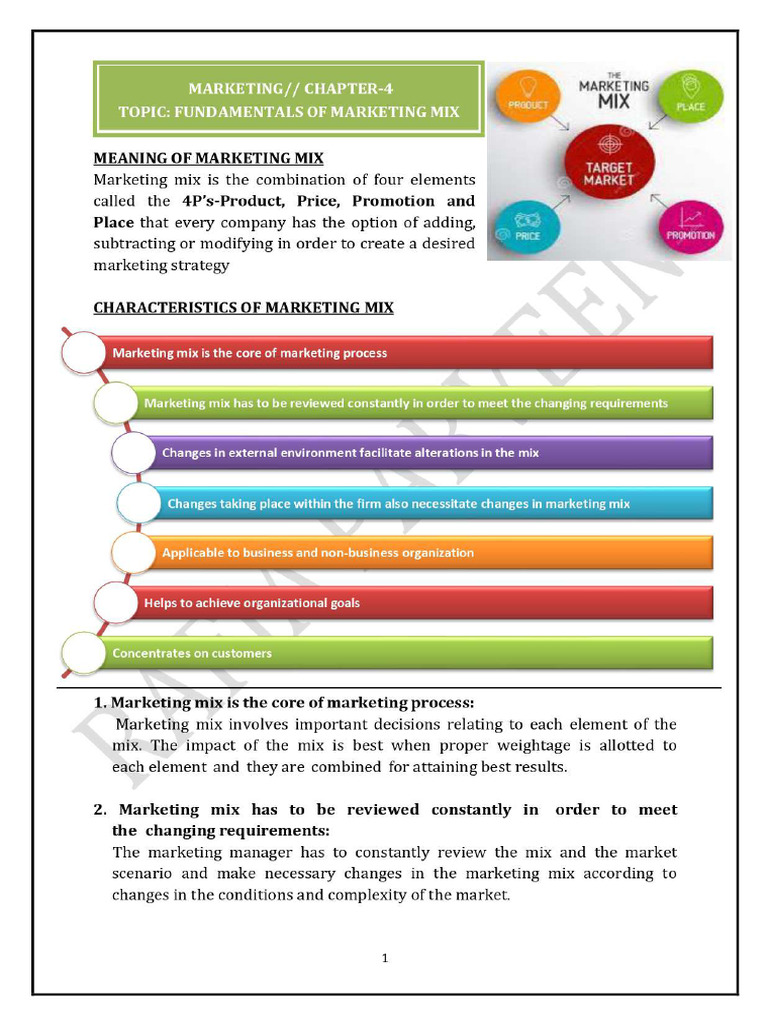 Marketing Mix Unit 4 NOTES_ Page 01-11 | PDF