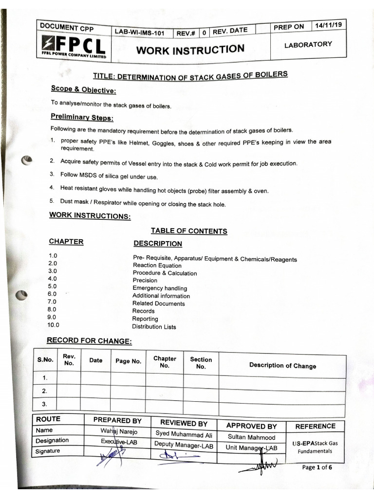 Stack Analysis Work Instruction | PDF