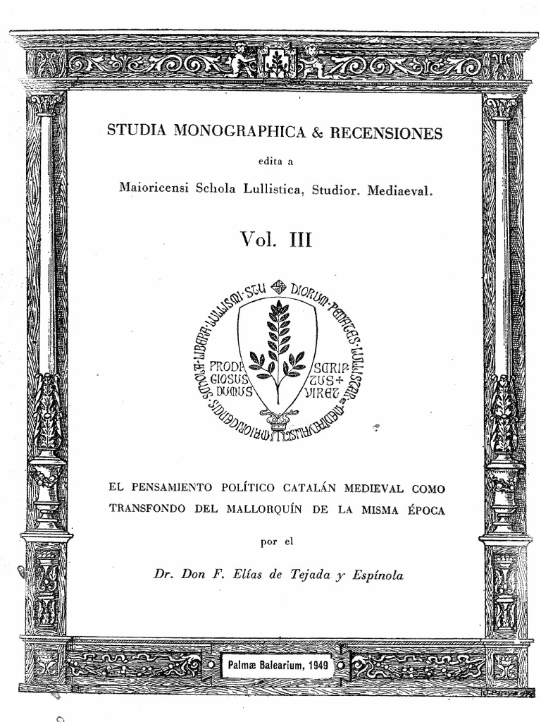 El Pensamiento Político Catalán Medieval Como Trasfondo Del Mallorquín ...
