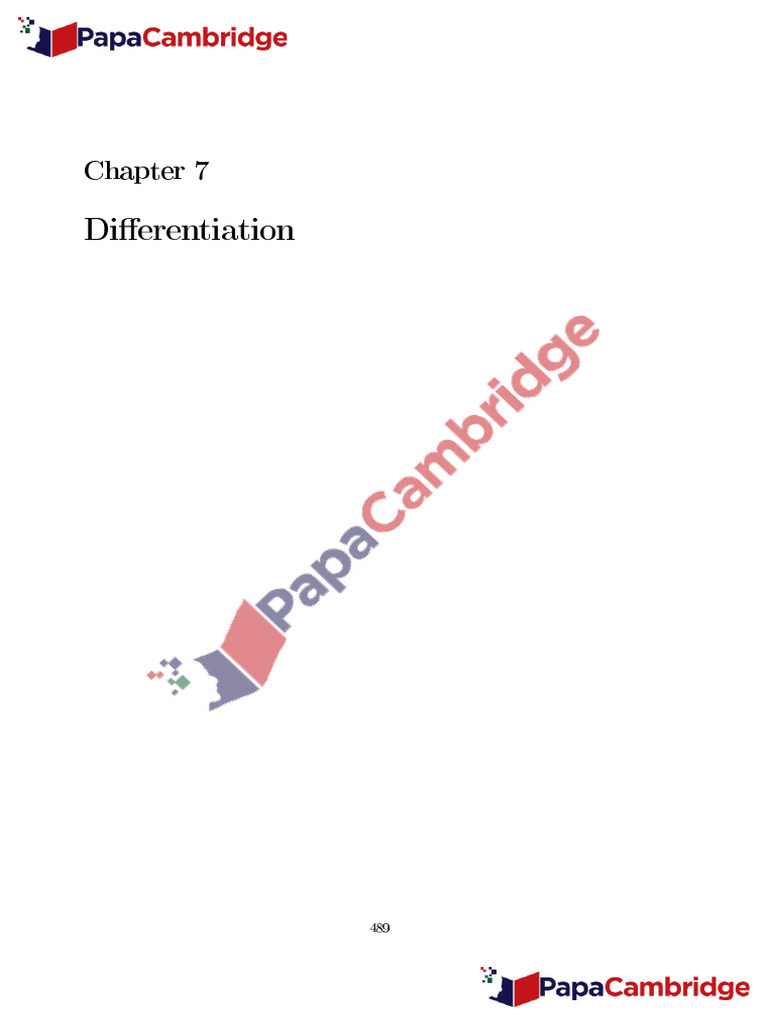 Maths 9709 Paper 1 - Differentiation | PDF