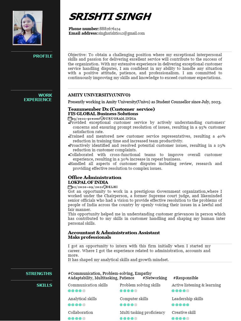 CV SRISHTI | PDF | Business | Psychology