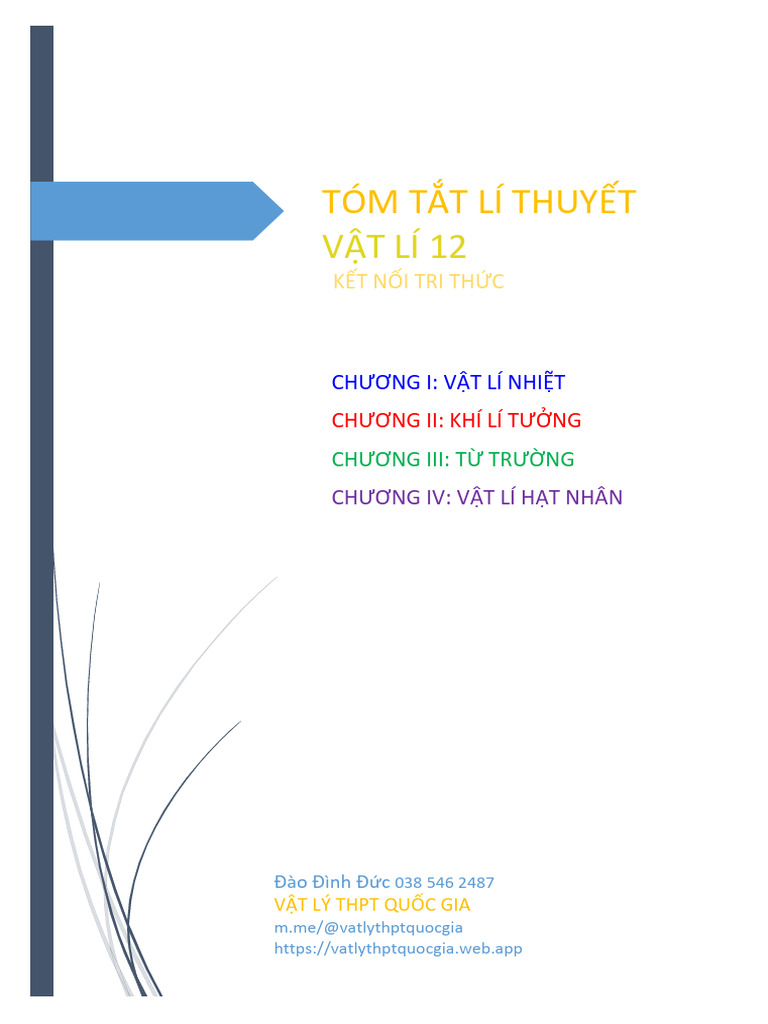 Tóm Tắt Lý Thuyết VẬT LÍ 12 - Kết Nối Tri Thức Với Cuộc Sống | PDF