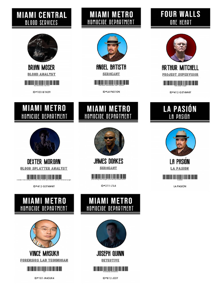 Dexter Id Card Print | PDF