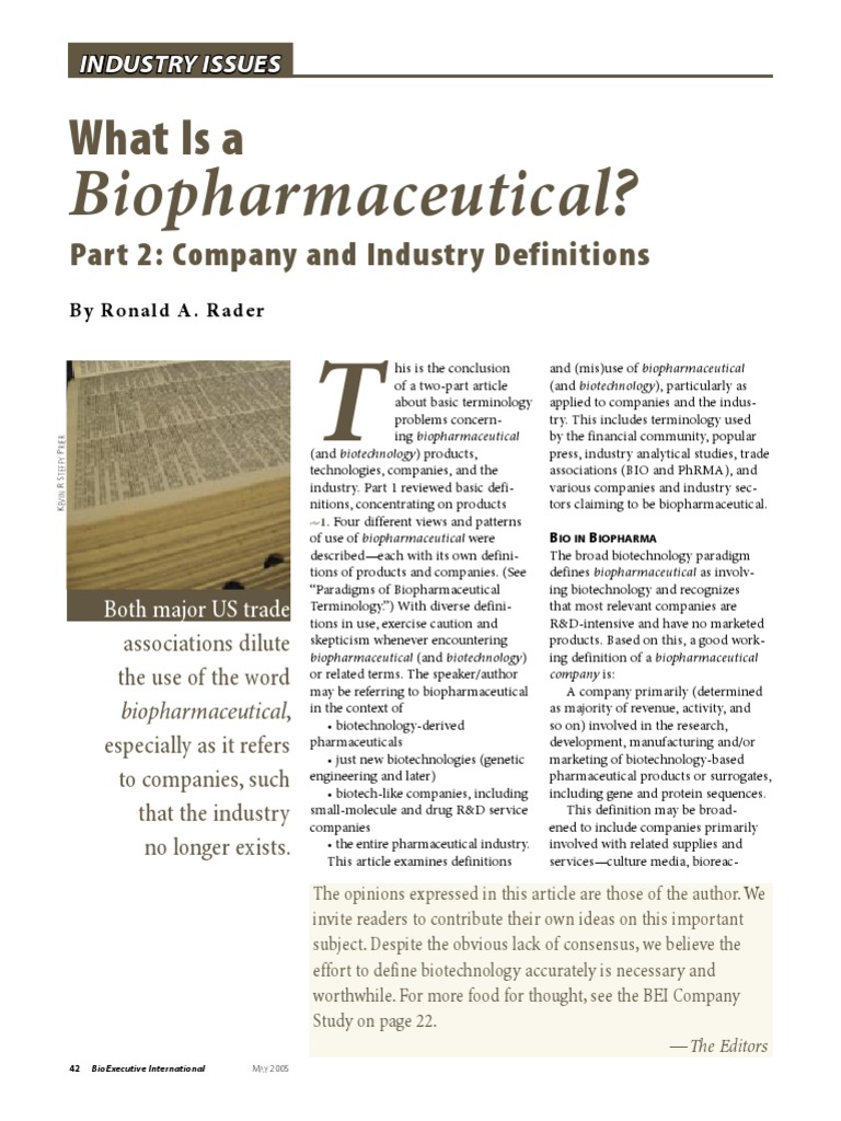 Biopharmaceutical?: What Is A | PDF | Biopharmaceutical | Biotechnology