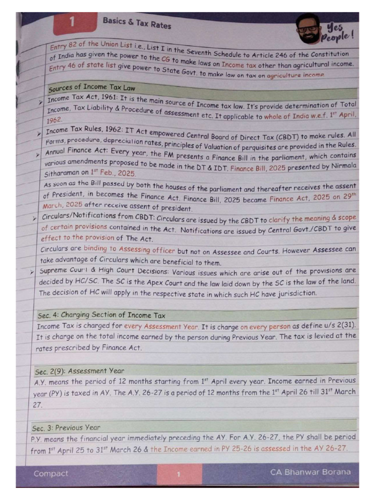 Basic & Tax Rates Notes | PDF