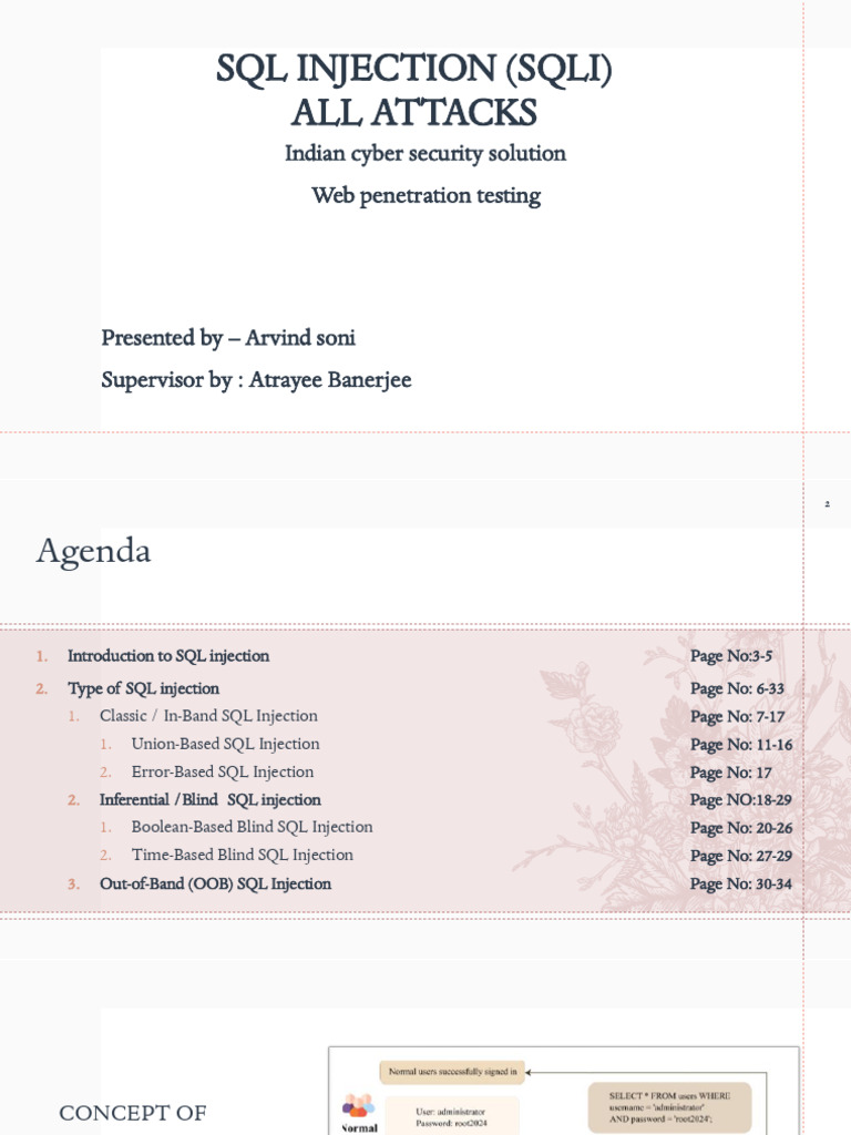 SQL Injection PPT | PDF | Sql | Information Science