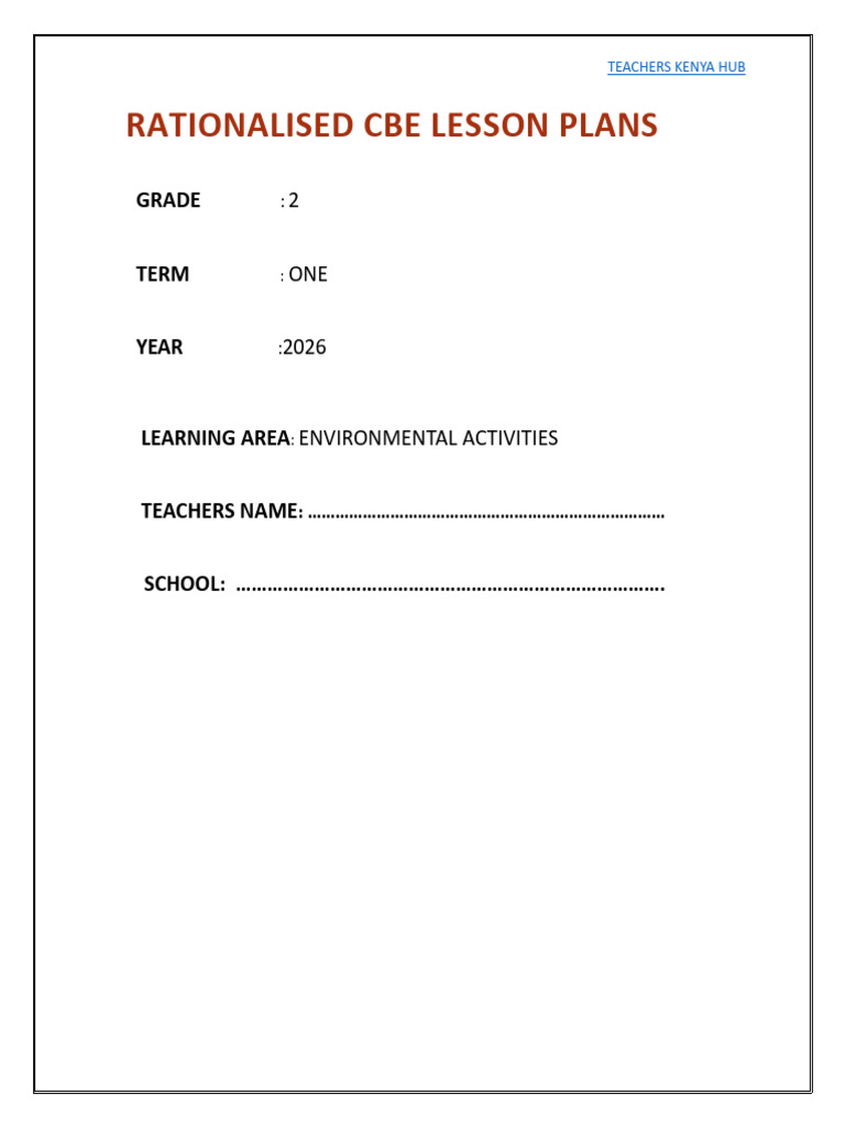 Term 1 Grade 2 Environmental Activities Lesson Plan | PDF | Learning ...