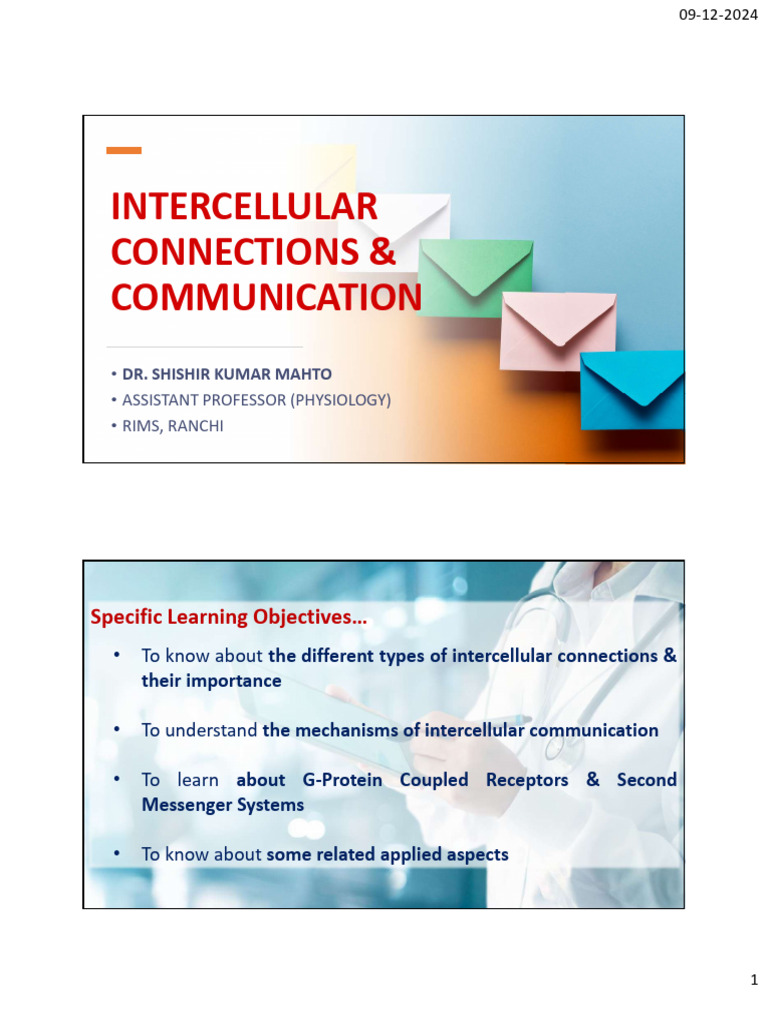 Intercellular Connection & Intercellular Communication - Handouts | PDF ...