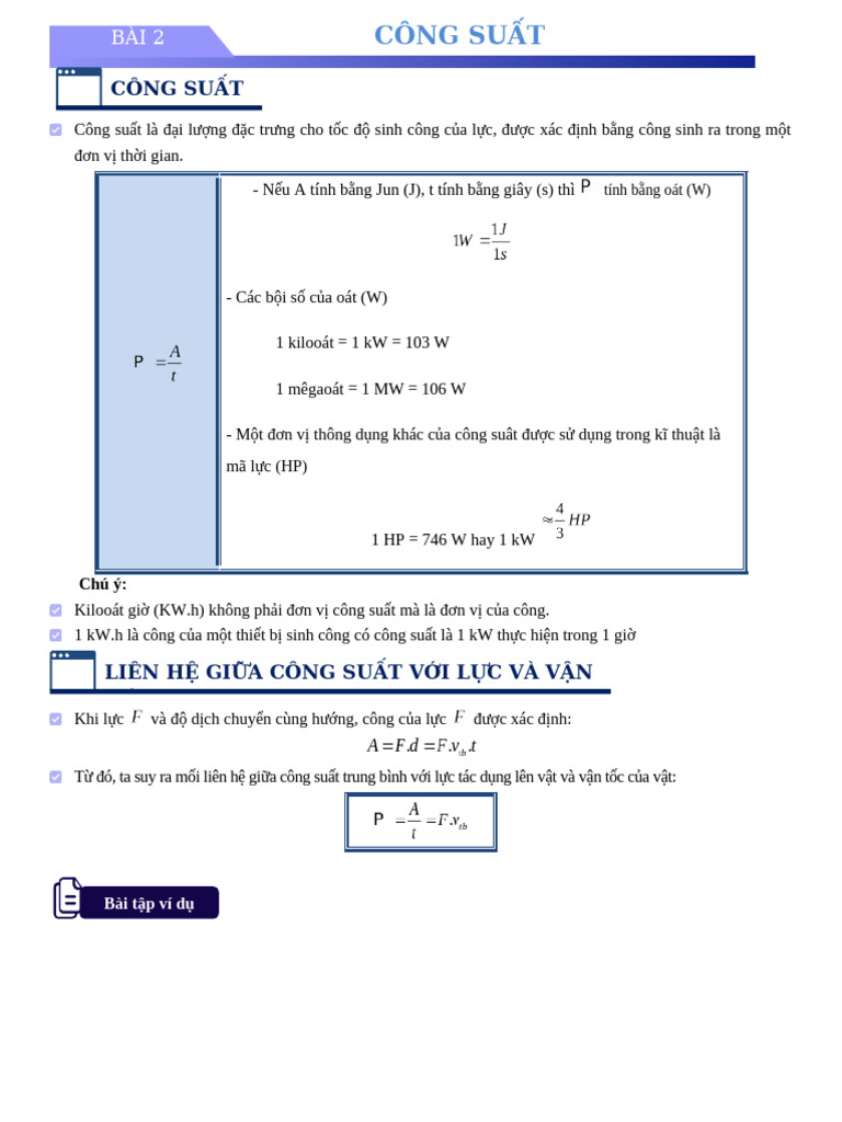 CD Cong Va Cong Suat TL | PDF