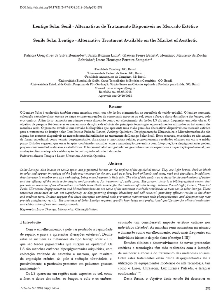 10 Lentigo Solar Senil 5932 | PDF | Ultravioleta | Pele
