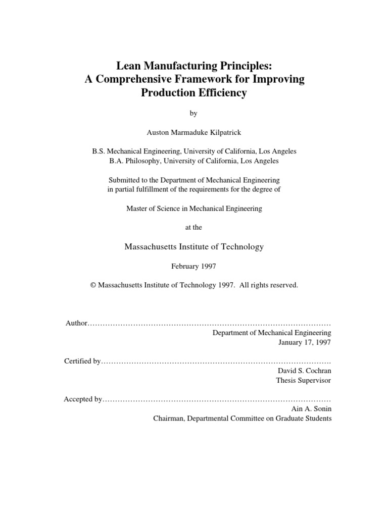 Lean Manufacturing Principles | PDF | Lean Manufacturing | Inventory