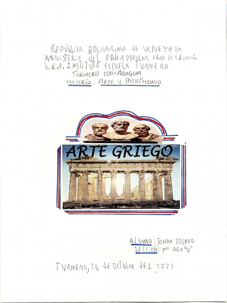 Arte y Patrimonio - Tarea_ Arte Griego - Johan Solano | PDF
