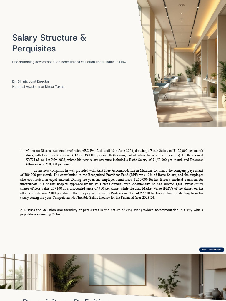 Salary Structure and Perquisites | PDF | Employee Benefits | Salary